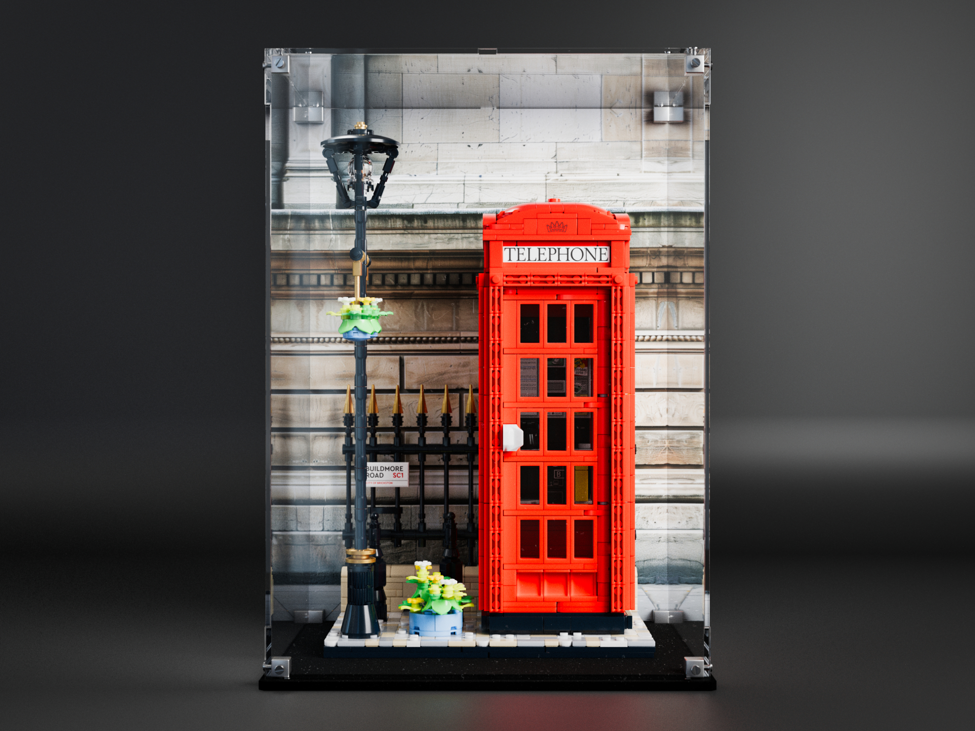 LEGO® Red London Telephone Box (21347) Display Case