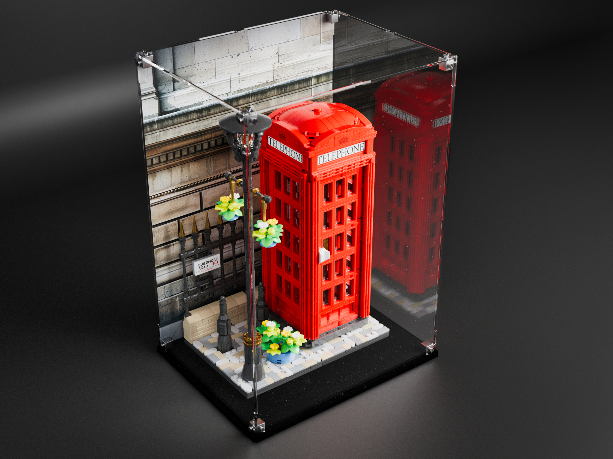 LEGO® Red London Telephone Box (21347) Display Case